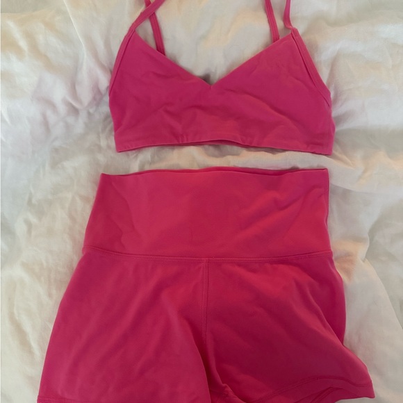 Aritzia | Shorts | Aritzia Tna Hot Pink Workout Set | Poshmark